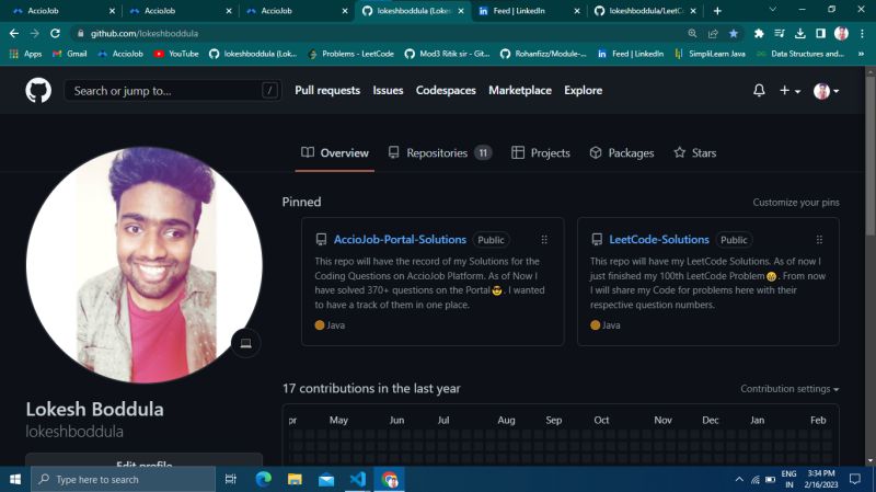 Lokesh Boddula on LinkedIn: #leetcode #acciojob #github Lokesh Boddula on LinkedIn: #leetcode #acciojob #github
