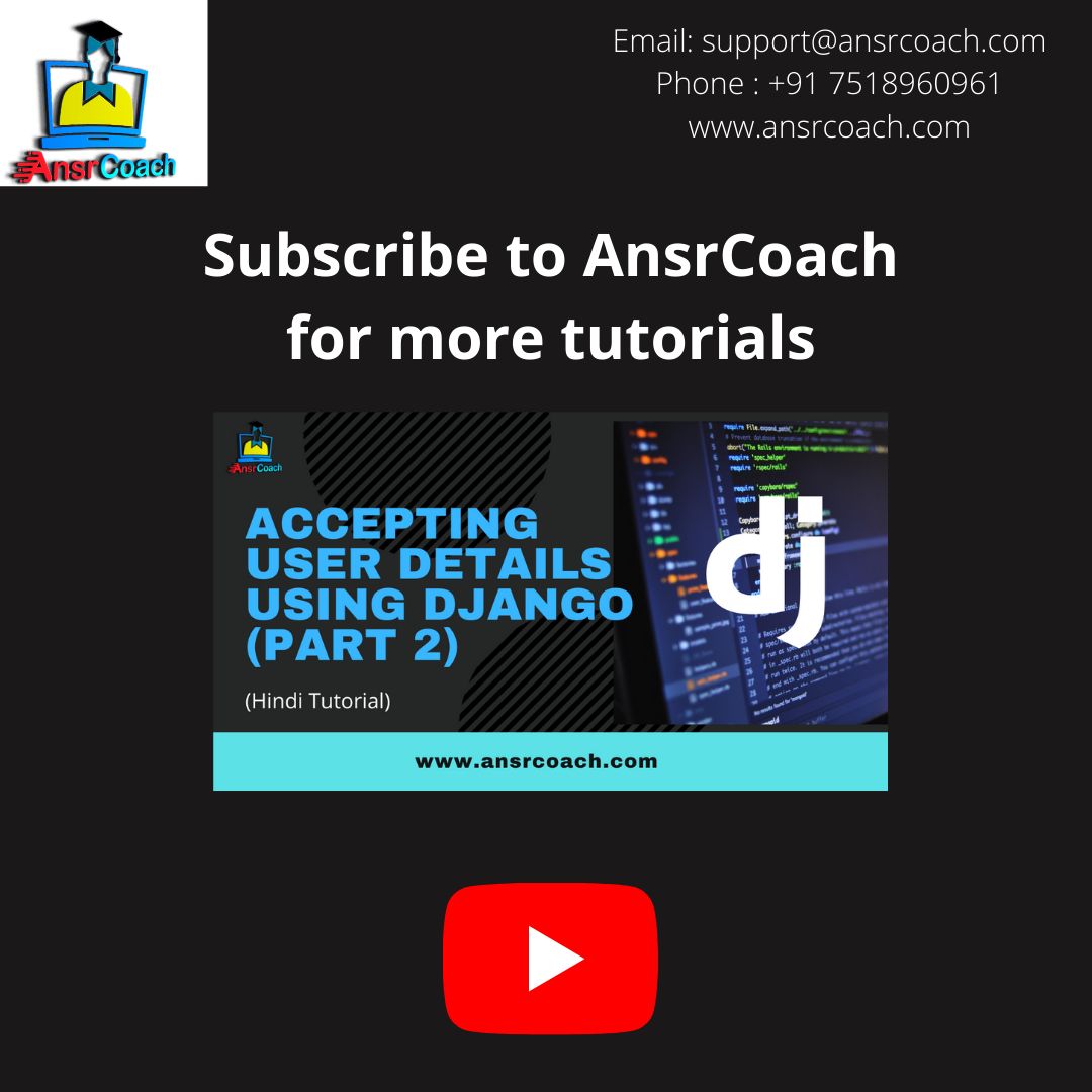 AnsrCoach on LinkedIn: #python #django #djangoframework AnsrCoach on LinkedIn: #python #django #djangoframework
