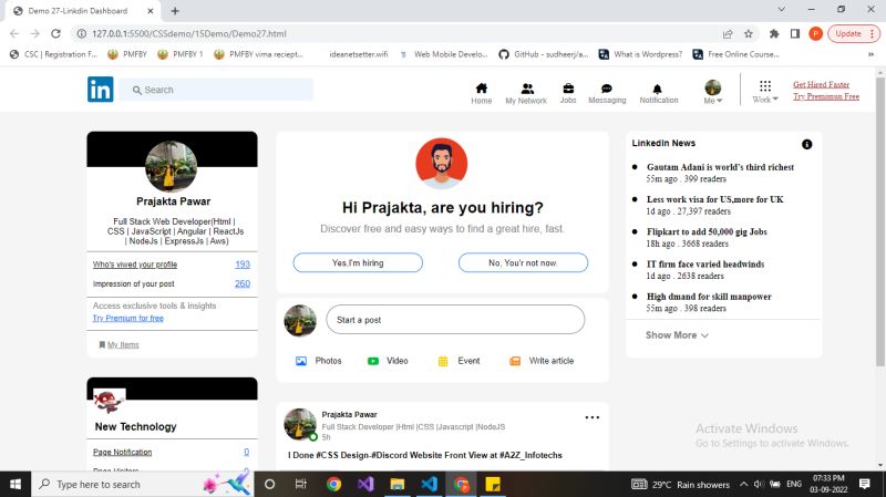 Prajakta Pawar on LinkedIn: #css #linkedin_homepage #a2z_infotechs Prajakta Pawar on LinkedIn: #css #linkedin_homepage #a2z_infotechs