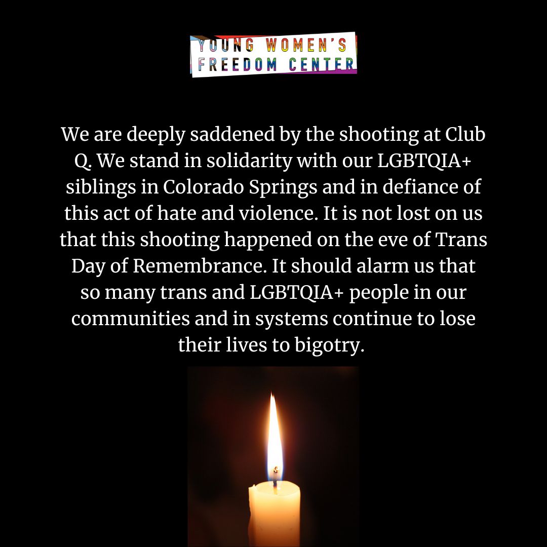 Young Women's Freedom Center on LinkedIn: We are deeply saddened by the ... Young Women's Freedom Center on LinkedIn: We are deeply saddened by the ...