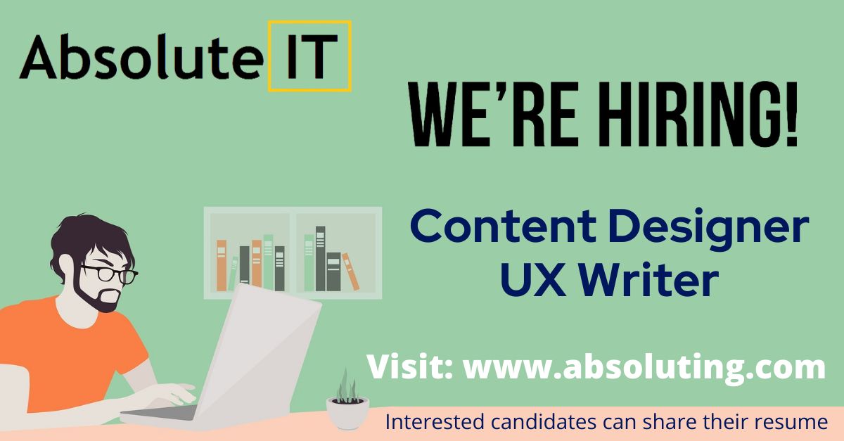 AiT is looking to fill an urgent position Content Designer/UX Writer ... AiT is looking to fill an urgent position Content Designer/UX Writer ...