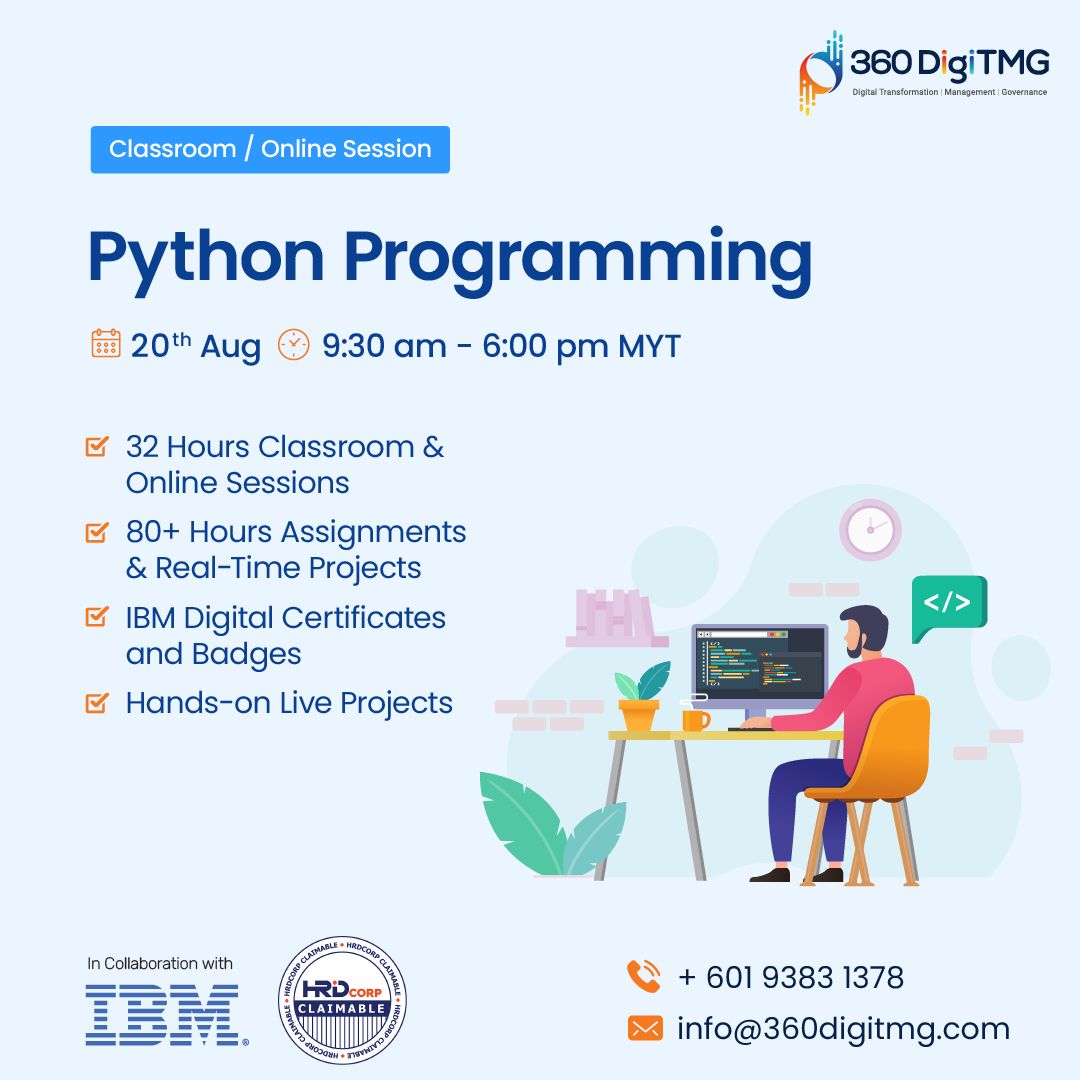 360DigiTMG Malaysia on LinkedIn: #python #pythonprogramming #upskill ... 360DigiTMG Malaysia on LinkedIn: #python #pythonprogramming #upskill ...