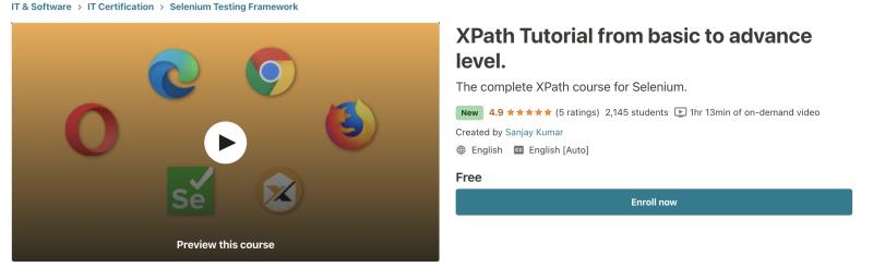 Sanjay Kumar on LinkedIn: #xpath #testers #developers #udemyfree #udemy ... Sanjay Kumar on LinkedIn: #xpath #testers #developers #udemyfree #udemy ...