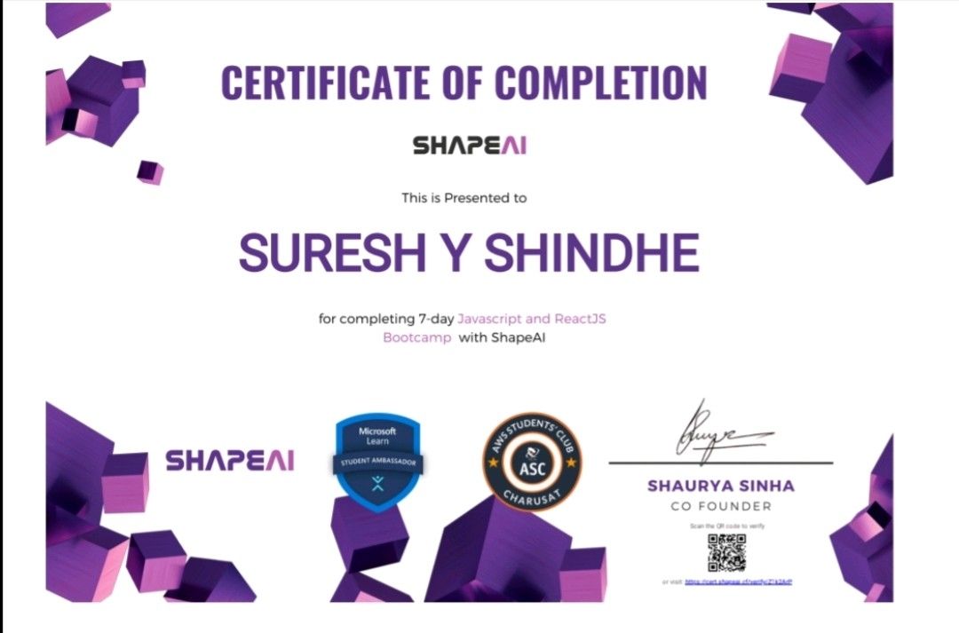 #shapeai #javascript #reactjs | Suresh Shindhe #shapeai #javascript #reactjs | Suresh Shindhe