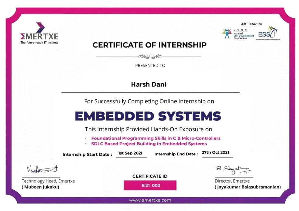 HARSH DANI on LinkedIn: #emertxe #embeddedsystems #internship #sdlc # ... HARSH DANI on LinkedIn: #emertxe #embeddedsystems #internship #sdlc # ...