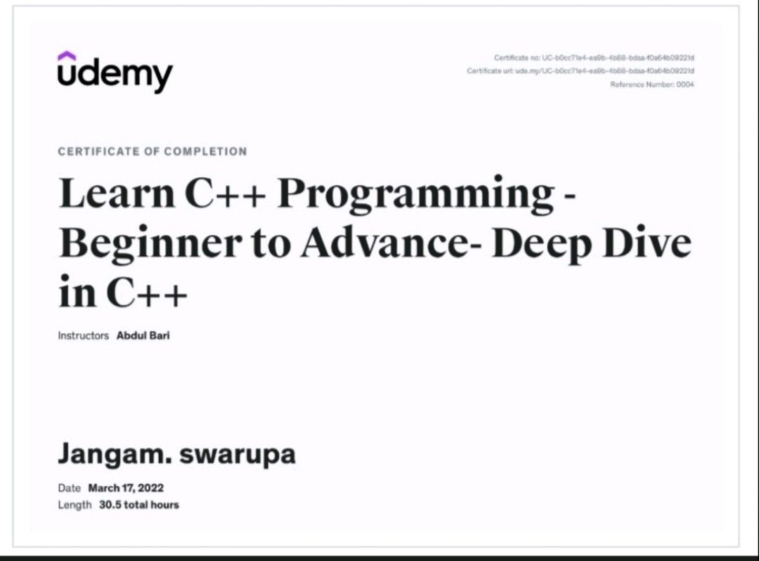 Swarupa Jangam on LinkedIn: Udemy course Swarupa Jangam on LinkedIn: Udemy course
