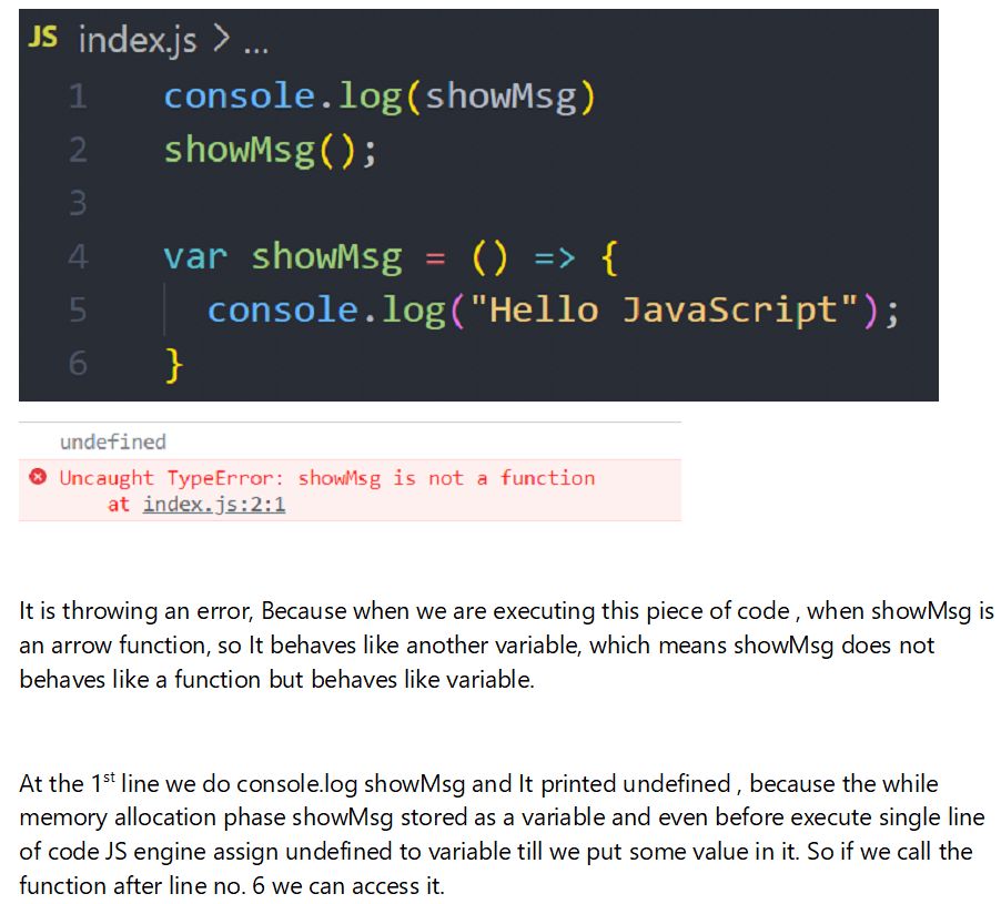 Yash Purkar on LinkedIn: Hoisting with an Arrow Function. Yash Purkar on LinkedIn: Hoisting with an Arrow Function.