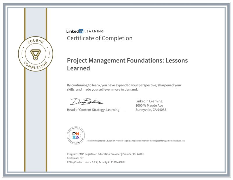 Project Management Foundations: Lessons Learned on LinkedIn: # ... Project Management Foundations: Lessons Learned on LinkedIn: # ...