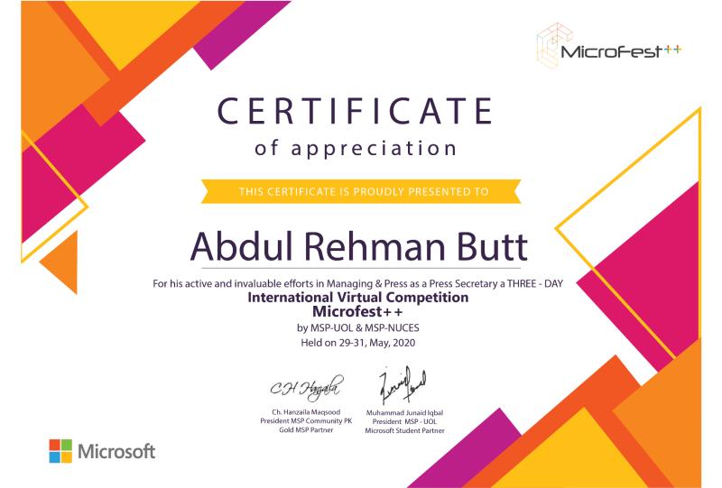 Abdul Rehman Nadeem Butt on LinkedIn: #microsoft #msp #microfest # ... Abdul Rehman Nadeem Butt on LinkedIn: #microsoft #msp #microfest # ...