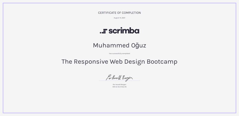 Muhammed Oğuz on LinkedIn: I finally completed Scrimba's The Responsive ... Muhammed Oğuz on LinkedIn: I finally completed Scrimba's The Responsive ...