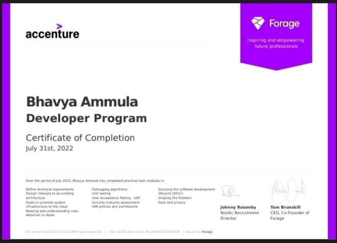 #internship | Bhavya Ammula #internship | Bhavya Ammula