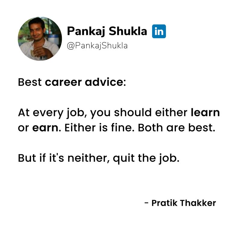 Pankaj Shukla on LinkedIn: I truly agree on this Pratik Thakker 💯😊 | 51 ... Pankaj Shukla on LinkedIn: I truly agree on this Pratik Thakker 💯😊 | 51 ...