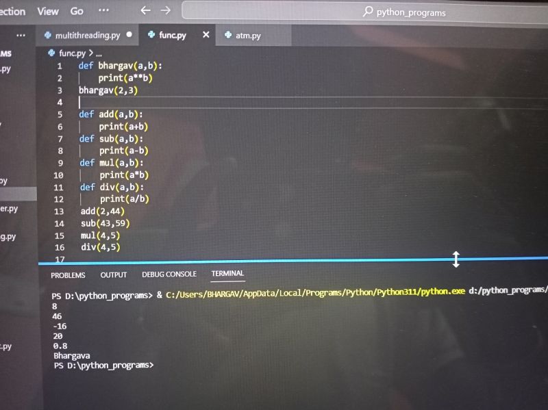 Bhargava Satish Jakilinki on LinkedIn: Task 22 Practice Functions and ... Bhargava Satish Jakilinki on LinkedIn: Task 22 Practice Functions and ...