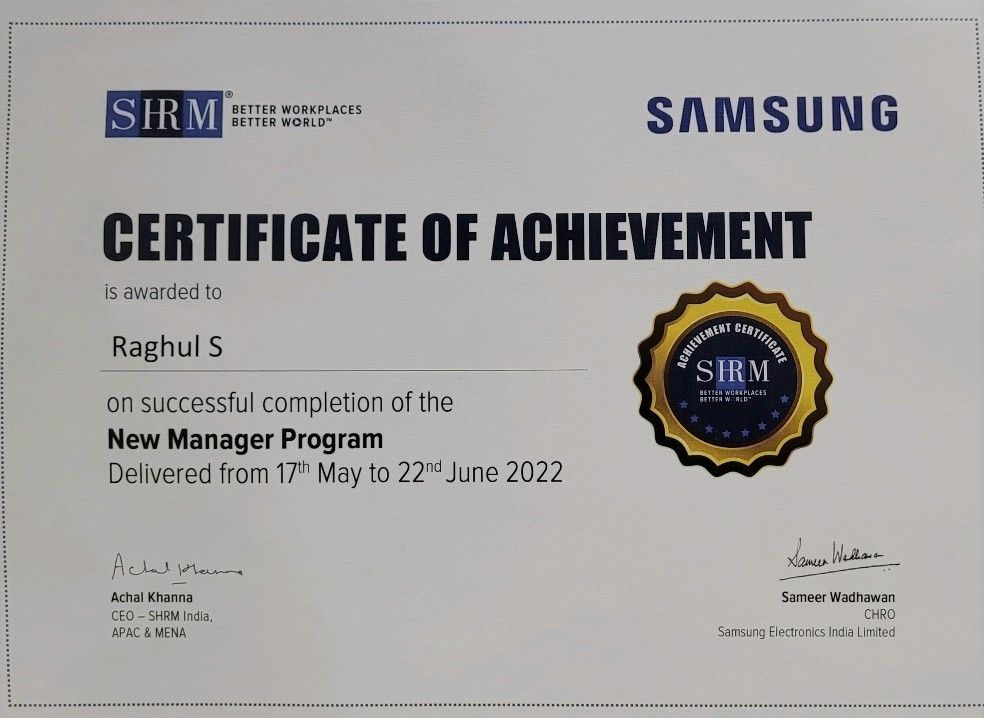 Raghul Sampath kumar on LinkedIn: #samsungindia Raghul Sampath kumar on LinkedIn: #samsungindia