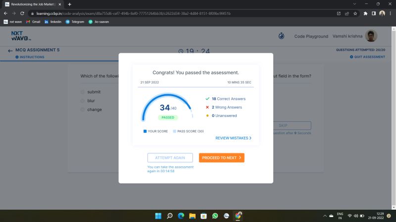 Vamshi krishna Dongari on LinkedIn: #ccbp #nxtwave #javascript #python ... Vamshi krishna Dongari on LinkedIn: #ccbp #nxtwave #javascript #python ...
