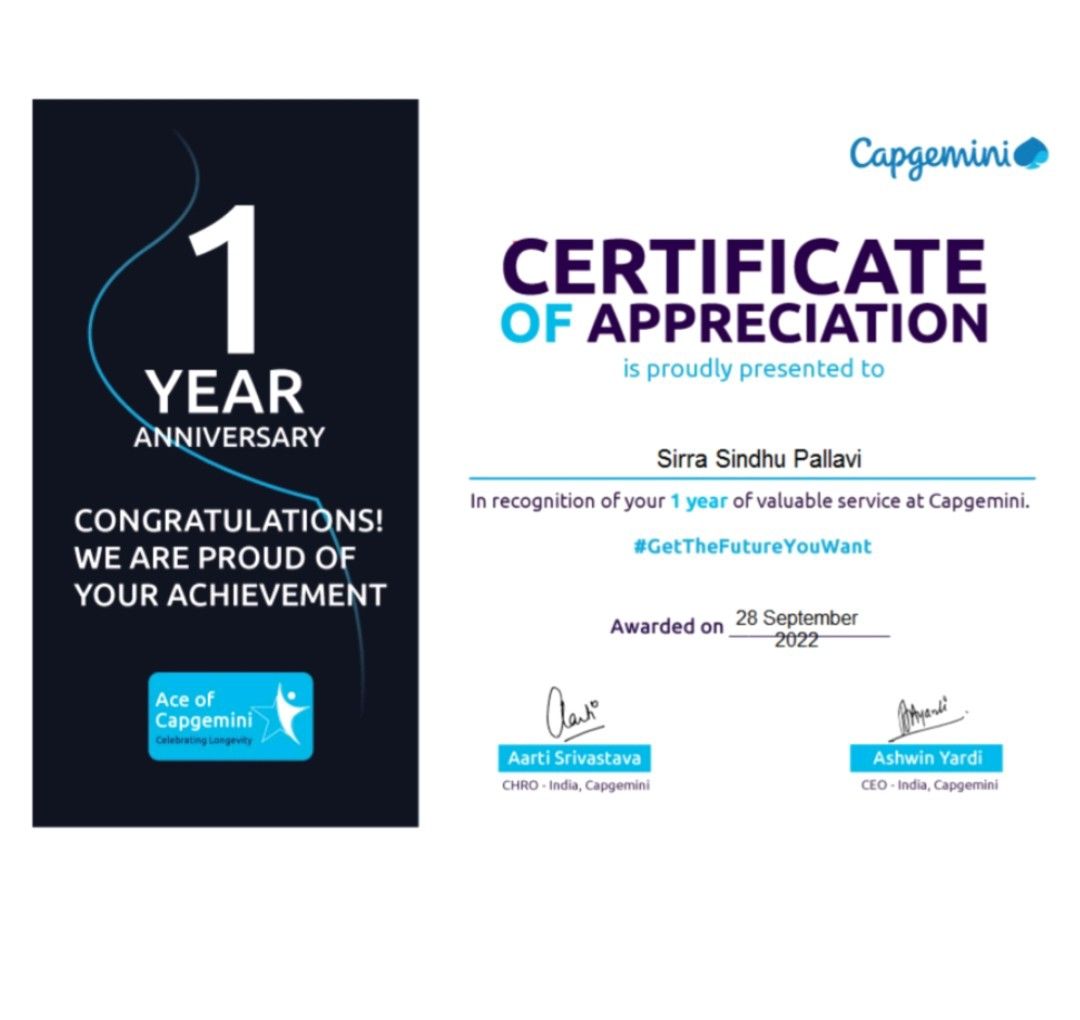 Sindhu Pallavi on LinkedIn: #capgeminiindia #work #hyderbad Sindhu Pallavi on LinkedIn: #capgeminiindia #work #hyderbad