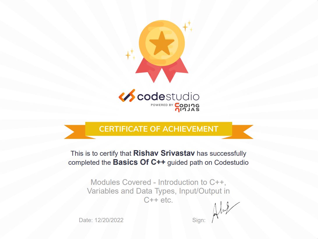 Rishav Srivastav on LinkedIn: #coding #cpp #codingninjas #codestudio # ... Rishav Srivastav on LinkedIn: #coding #cpp #codingninjas #codestudio # ...