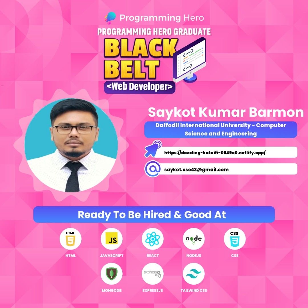 Saykot Kumar Barmon on LinkedIn: #programming_hero #reactdeveloper # ... Saykot Kumar Barmon on LinkedIn: #programming_hero #reactdeveloper # ...