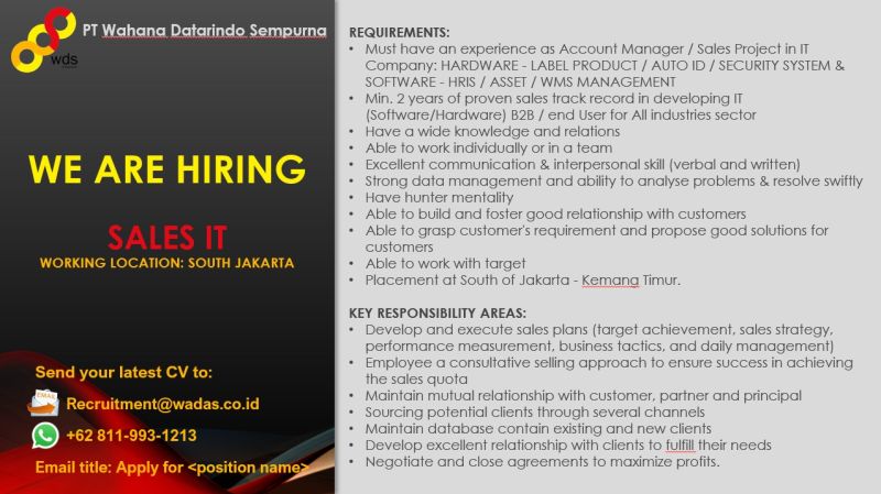 PT Wahana Datarindo Sempurna posted on LinkedIn PT Wahana Datarindo Sempurna posted on LinkedIn