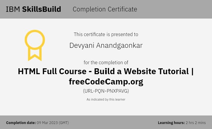 #ibm #ibmskillsbuild #html | Devyani Anandgaonkar #ibm #ibmskillsbuild #html | Devyani Anandgaonkar