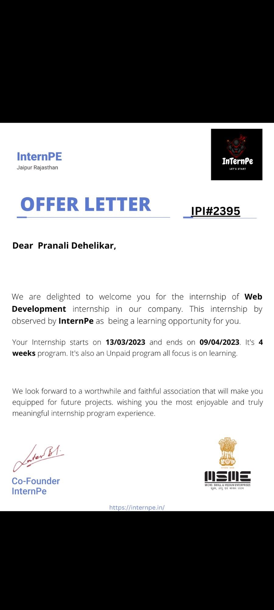 PRANALI DEHELIKAR on LinkedIn: #webdevelopment #internpe #coding PRANALI DEHELIKAR on LinkedIn: #webdevelopment #internpe #coding