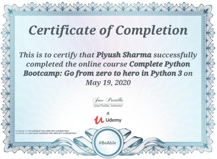 Piyush Sharma on LinkedIn: #python #bootcamp #udemy #udemyforbusiness # ... Piyush Sharma on LinkedIn: #python #bootcamp #udemy #udemyforbusiness # ...