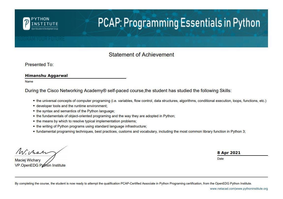 Himanshu Aggarwal on LinkedIn: #python #programming Himanshu Aggarwal on LinkedIn: #python #programming