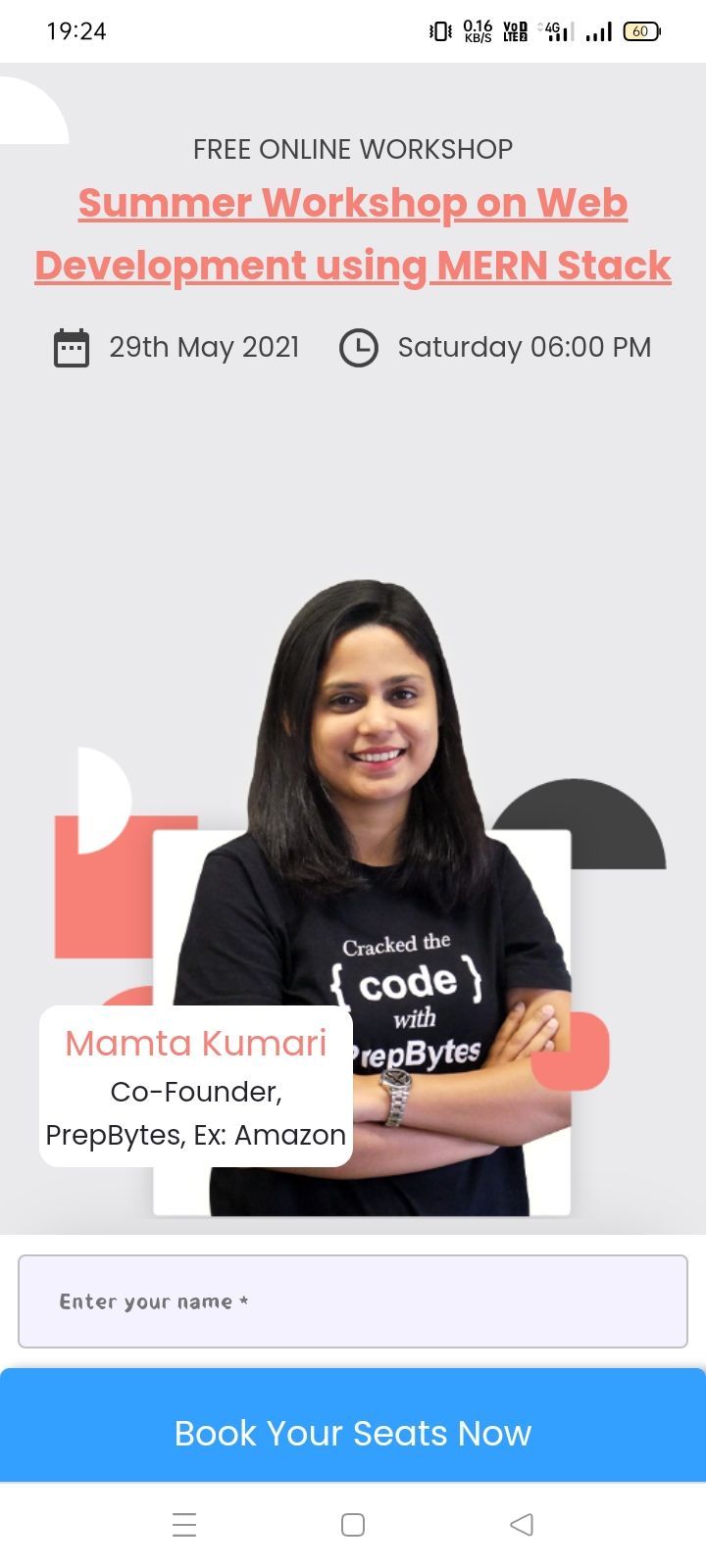 Neha Tomar on LinkedIn: #prepbytes #development #experienced #workshop ... Neha Tomar on LinkedIn: #prepbytes #development #experienced #workshop ...