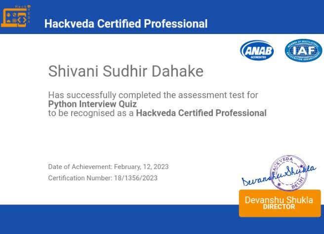 Shivani Dahake on LinkedIn: #pythonprogramming #hackveda #python #quiz ... Shivani Dahake on LinkedIn: #pythonprogramming #hackveda #python #quiz ...
