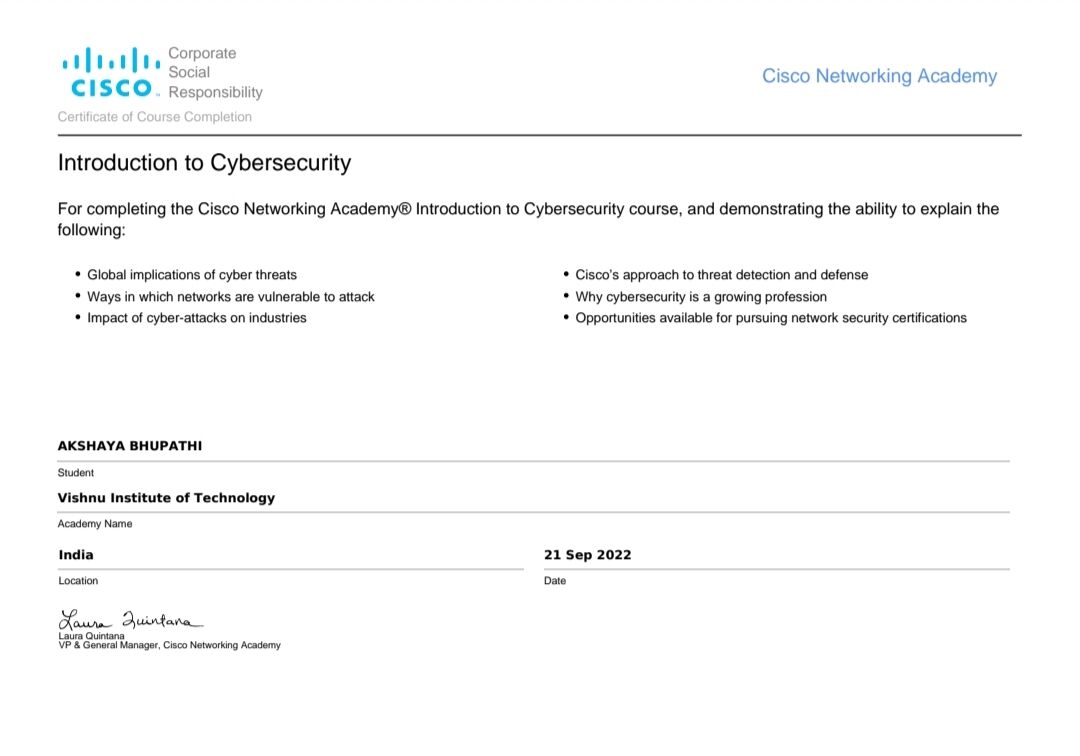 Akshaya Bhupathi on LinkedIn: #cisco #networking #cybersecurity Akshaya Bhupathi on LinkedIn: #cisco #networking #cybersecurity