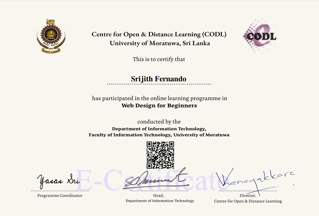 Srijith Marshal Fernando on LinkedIn: #dpeducation #uom #html #css #js Srijith Marshal Fernando on LinkedIn: #dpeducation #uom #html #css #js