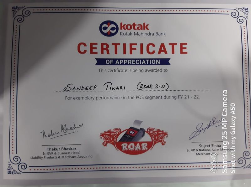 Sandeep Tiwari on LinkedIn: My First Certificate In KOTAK MAHINDRA BANK 🤘🤗🤗 Sandeep Tiwari on LinkedIn: My First Certificate In KOTAK MAHINDRA BANK 🤘🤗🤗