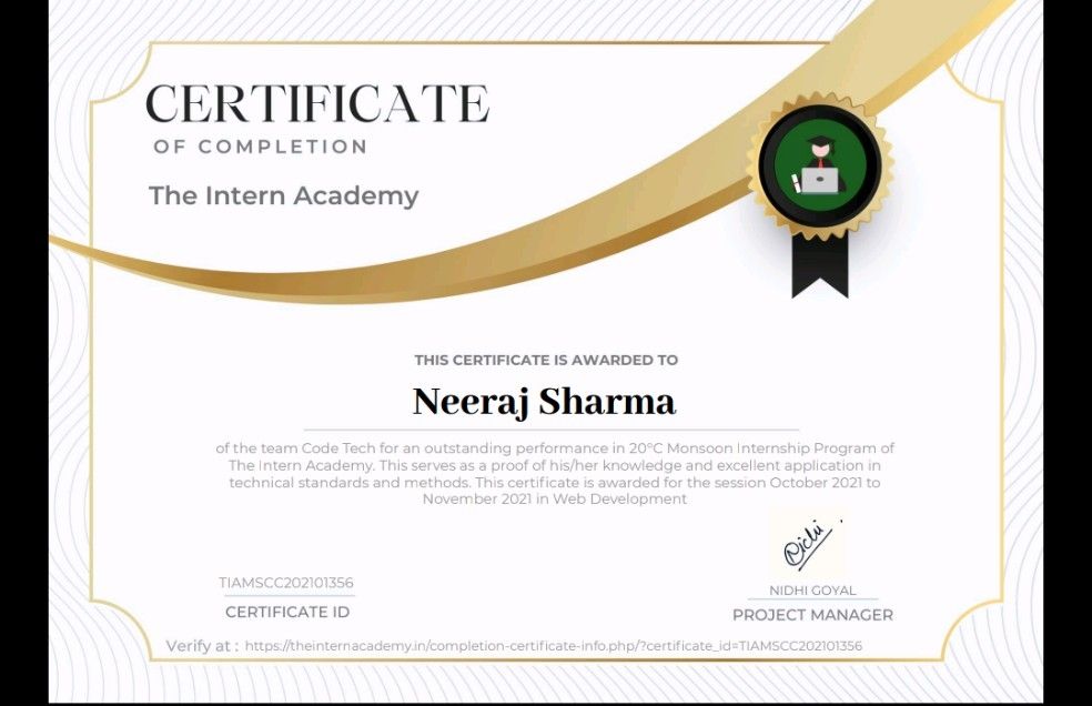 Neeraj Sharma. on LinkedIn: #hello #webdevelopment #internship #intern ... Neeraj Sharma. on LinkedIn: #hello #webdevelopment #internship #intern ...