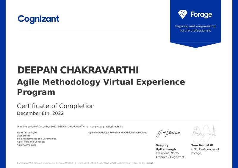 DEEPAN CHAKRAVARTHI N on LinkedIn: #experience #work #agile # ... DEEPAN CHAKRAVARTHI N on LinkedIn: #experience #work #agile # ...