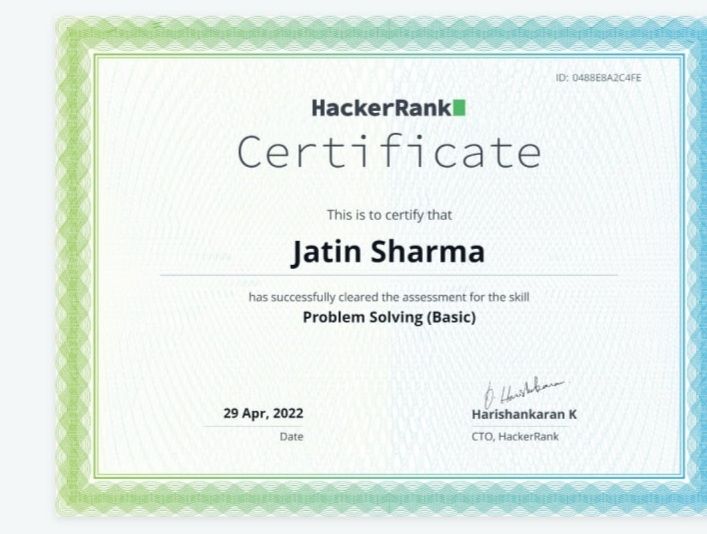 Jatin Sharma on LinkedIn: #connections #hackerrank # ... Jatin Sharma on LinkedIn: #connections #hackerrank # ...