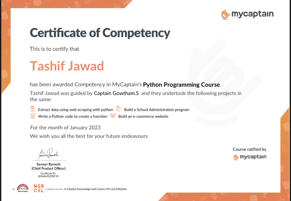 TASHIF JAWAD on LinkedIn: #python #coding #mycaptain TASHIF JAWAD on LinkedIn: #python #coding #mycaptain