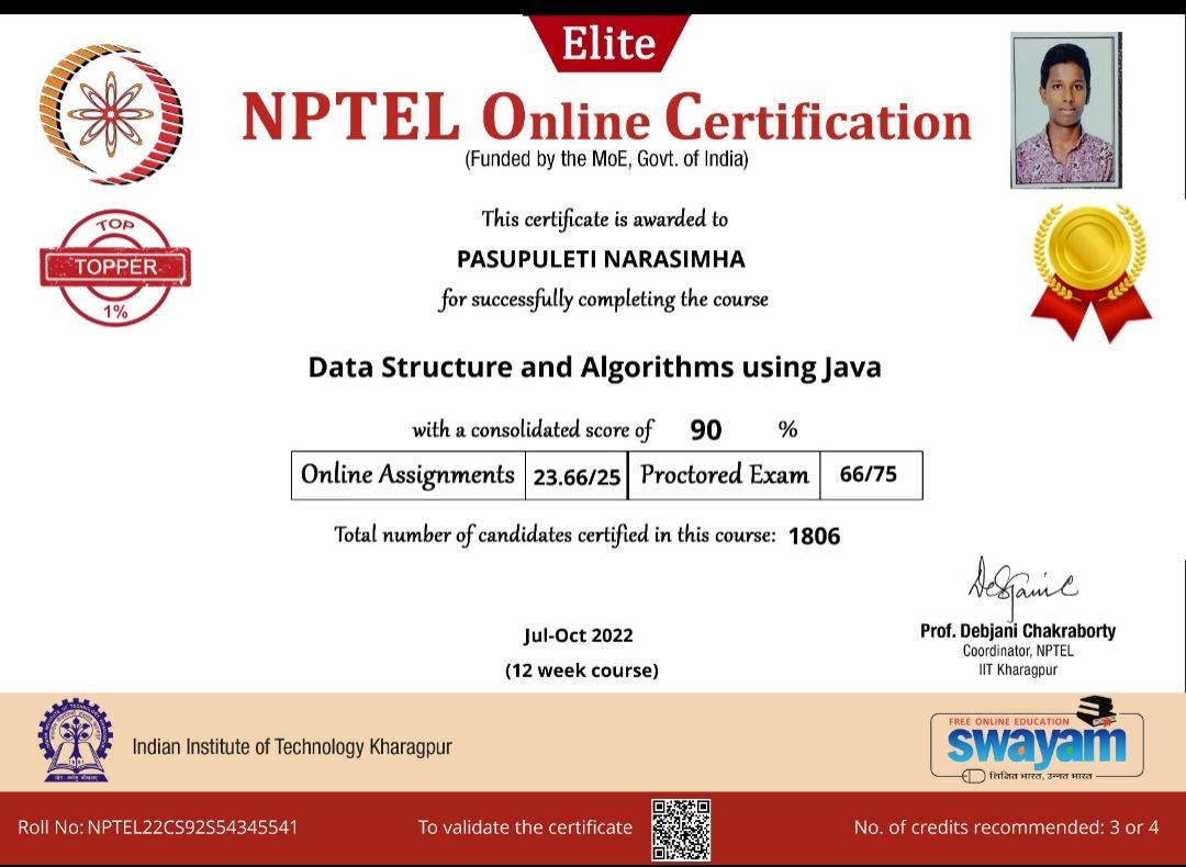 Narasimha Pasupuleti on LinkedIn: #nptel #java #programming # ... Narasimha Pasupuleti on LinkedIn: #nptel #java #programming # ...