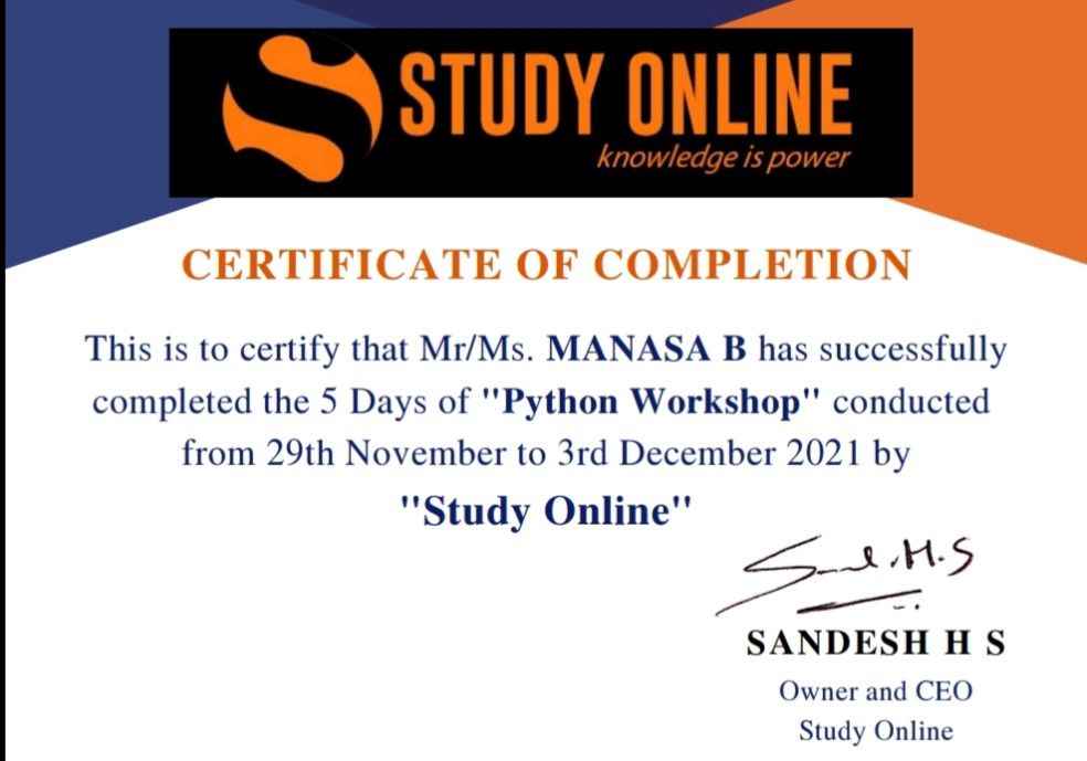 Manasa B on LinkedIn: #python Manasa B on LinkedIn: #python