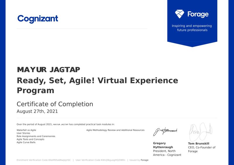 MAYUR JAGTAP on LinkedIn: #agile #experience #cognizant MAYUR JAGTAP on LinkedIn: #agile #experience #cognizant