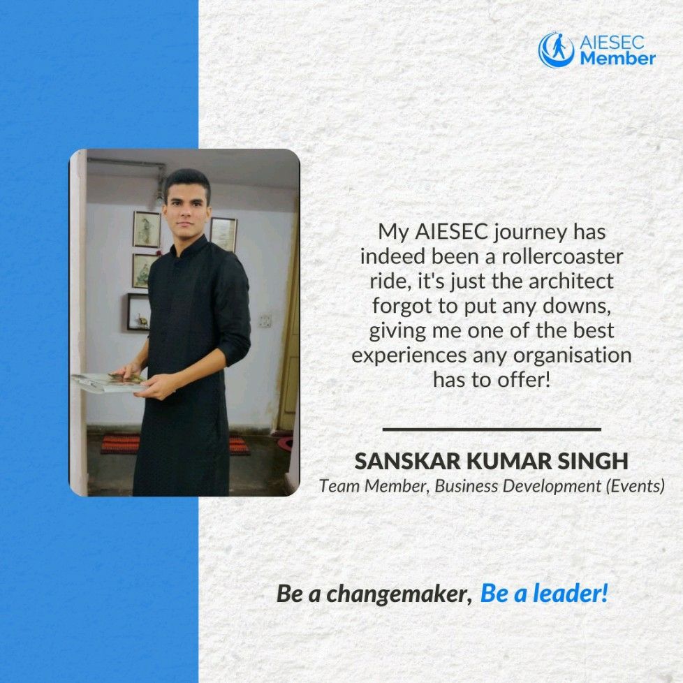 Sanskar Kumar Singh on LinkedIn: #aiesec #learning #corporateexposure # ... Sanskar Kumar Singh on LinkedIn: #aiesec #learning #corporateexposure # ...