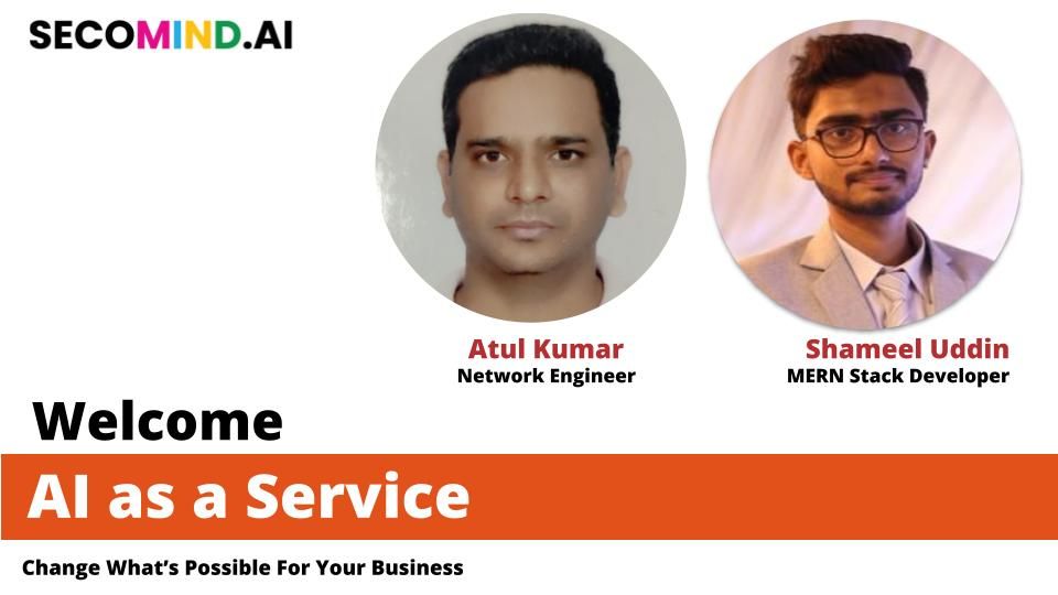 Welcome, Atul Kumar & Shameel Uddin, we’re proud that you chose to join ... Welcome, Atul Kumar & Shameel Uddin, we’re proud that you chose to join ...