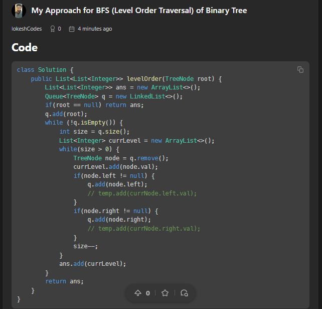 Lokesh Boddula on LinkedIn: My Solution for Binary Tree Level Order ... Lokesh Boddula on LinkedIn: My Solution for Binary Tree Level Order ...