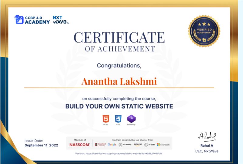ANANTHA LAKSHMI GUNDA on LinkedIn: #nxtwave #ccbpian #ccbp # ... ANANTHA LAKSHMI GUNDA on LinkedIn: #nxtwave #ccbpian #ccbp # ...