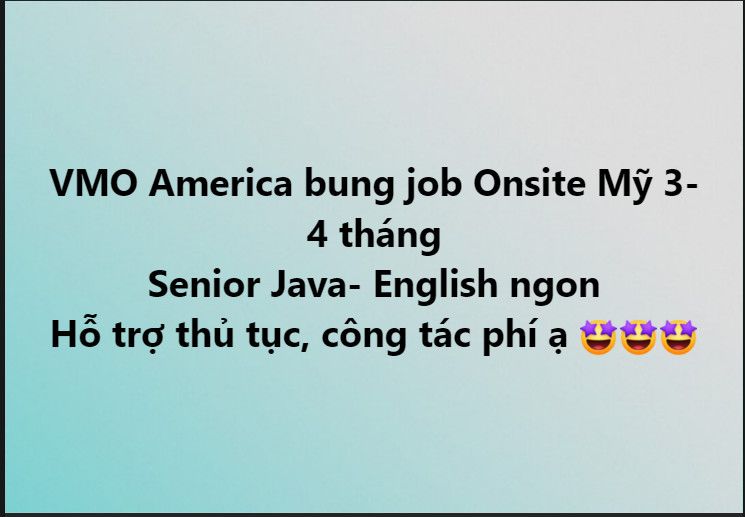 Vu Kieu Anh on LinkedIn: #vmo #java #us Vu Kieu Anh on LinkedIn: #vmo #java #us