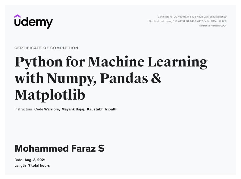 Mohammad Faraz on LinkedIn: #completed #python #numpy #pandas #matplotlib Mohammad Faraz on LinkedIn: #completed #python #numpy #pandas #matplotlib