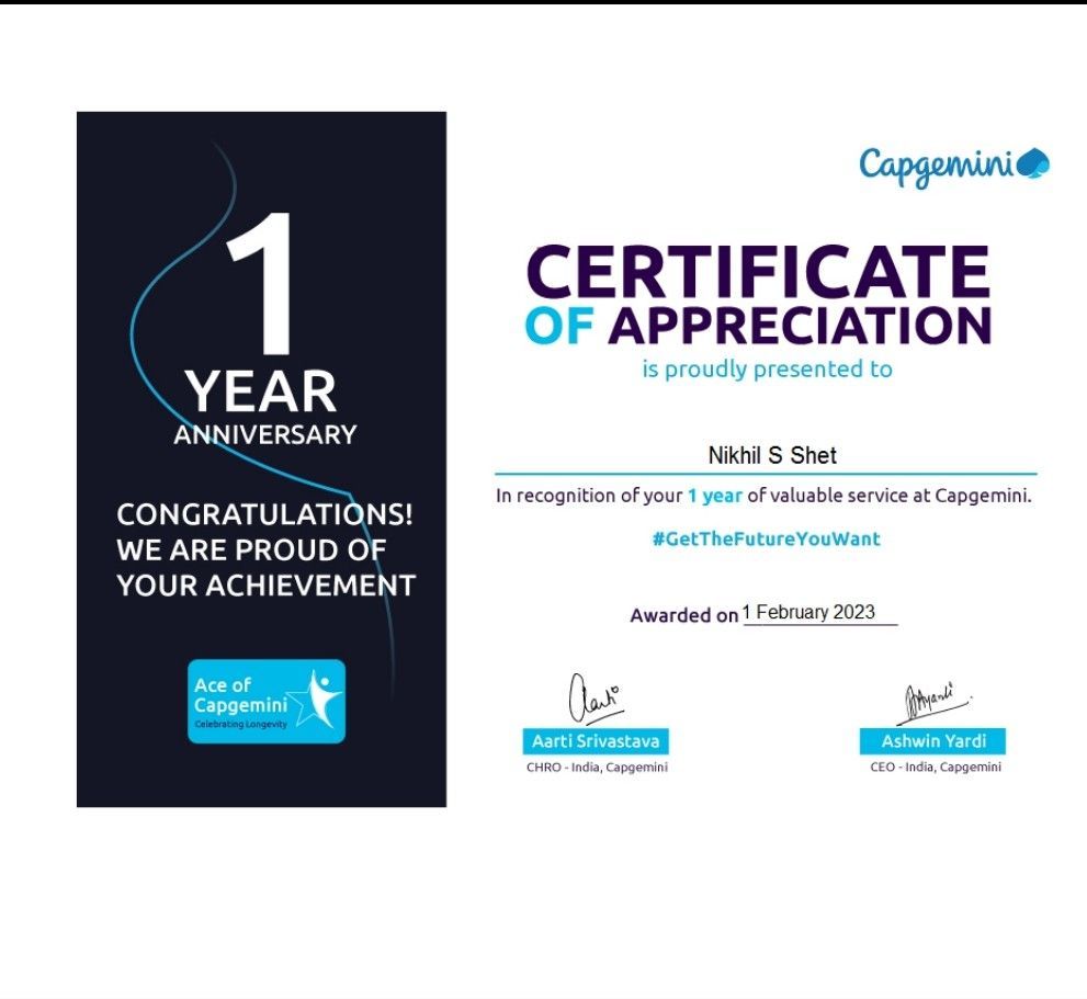 Nikhil S Shet on LinkedIn: #capgeminiindia Nikhil S Shet on LinkedIn: #capgeminiindia
