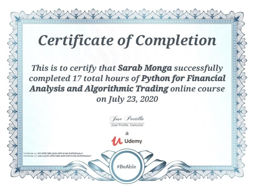 Sarab Monga on LinkedIn: #udemy #python #algorithmictrading # ... Sarab Monga on LinkedIn: #udemy #python #algorithmictrading # ...