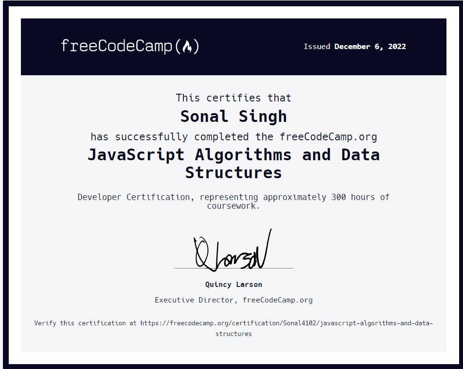 I’m happy to share that I’ve obtained a new certification: JavaScript ... I’m happy to share that I’ve obtained a new certification: JavaScript ...