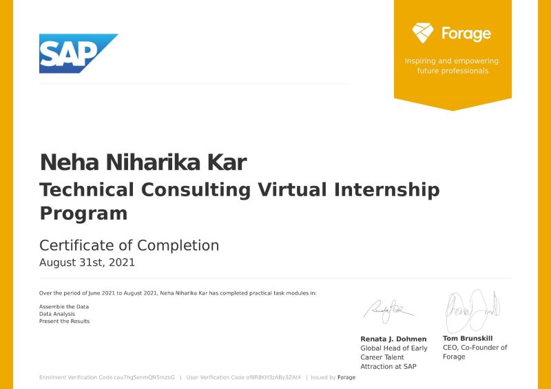Neha Niharika Kar on LinkedIn: #internship #sap #technical #consulting ... Neha Niharika Kar on LinkedIn: #internship #sap #technical #consulting ...