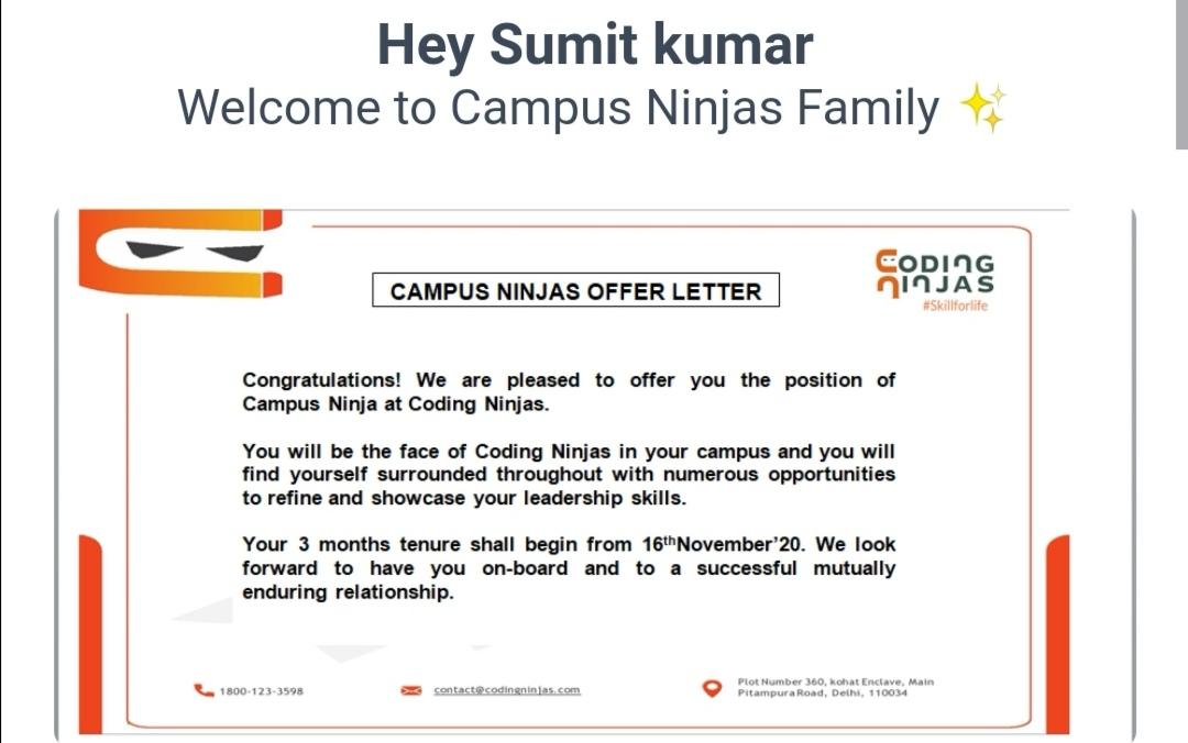 Sumit Kumar on LinkedIn: #codingninjas Sumit Kumar on LinkedIn: #codingninjas